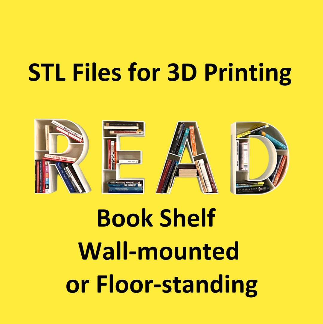 Stl for READ Floating Book Shelf and Art | Living Room, Home, Office ...
