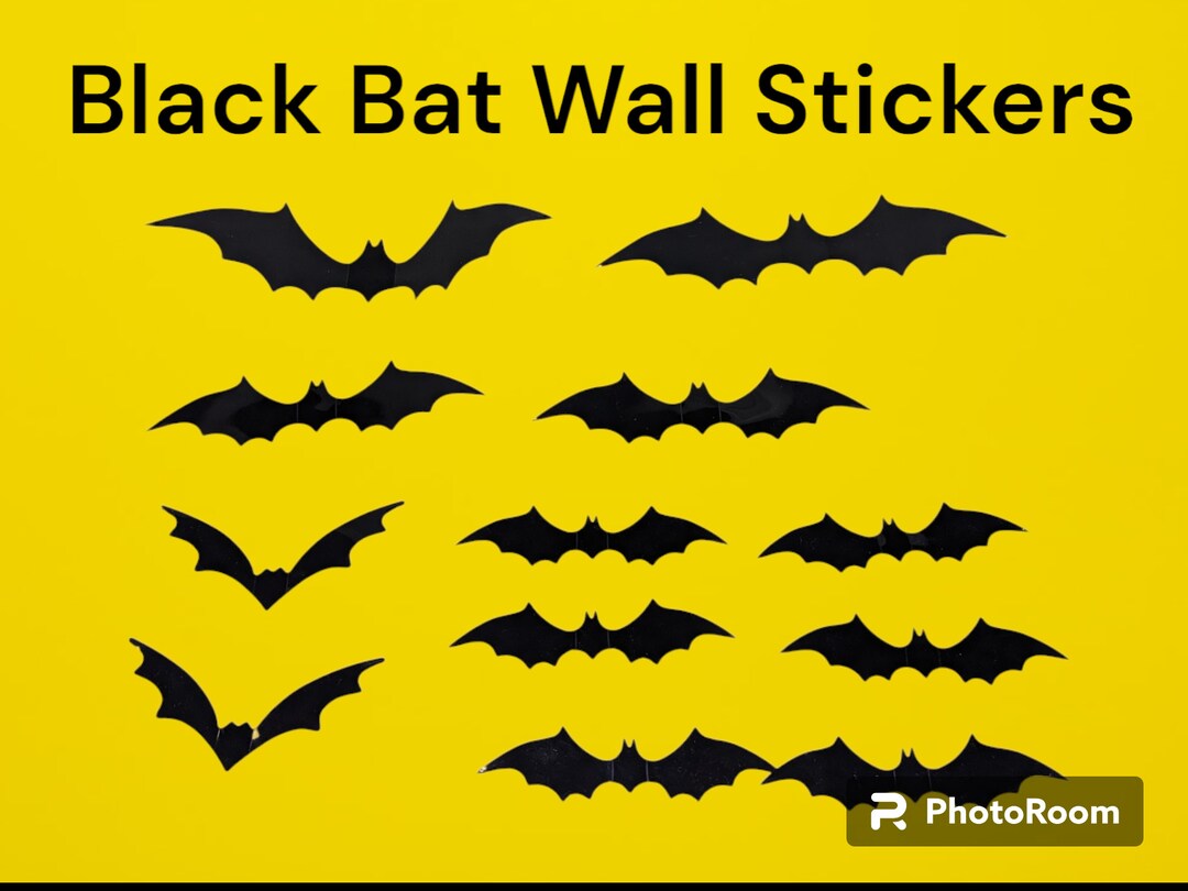 3D Decorated |black Bat Wall Stickers| Set of Halloween Party Supplies ...