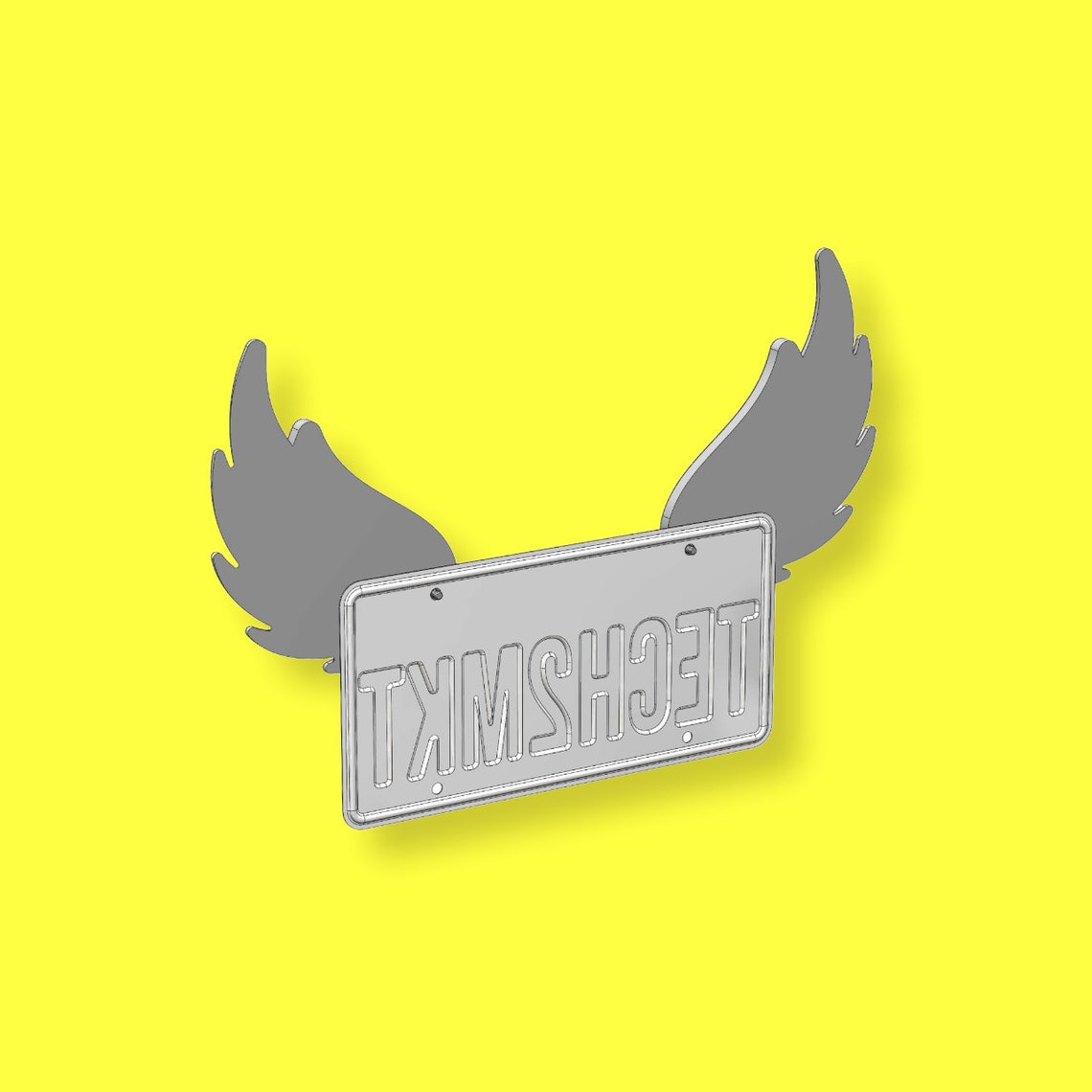 White Angel Wings License Plate Decor | STL File for 3D Printing | Car ...