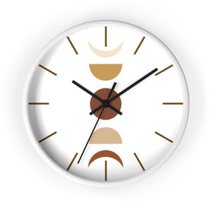 Wall Clock, Clocks, Moon Phases, Organic Theme, Wooden Clock, Time ...