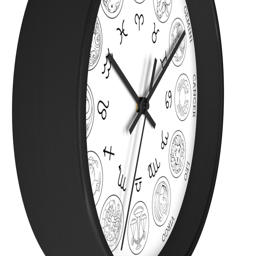 Zodiac Wall Clock, Gifts Astrology Signs, Zodiac, Silent Ticking Clock ...