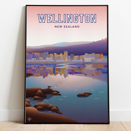 Wellington New Zealand Vintage Travel Poster - Etsy
