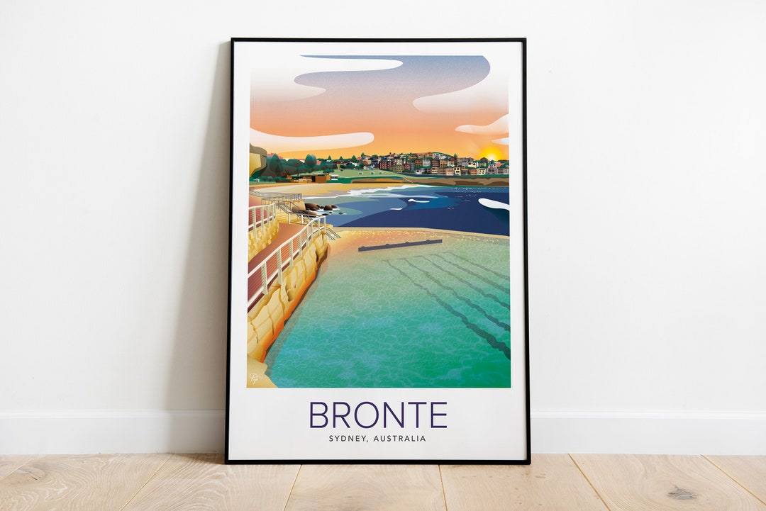 Bronte Beach Sunrise Print - Sydney Australia Travel Poster - Etsy