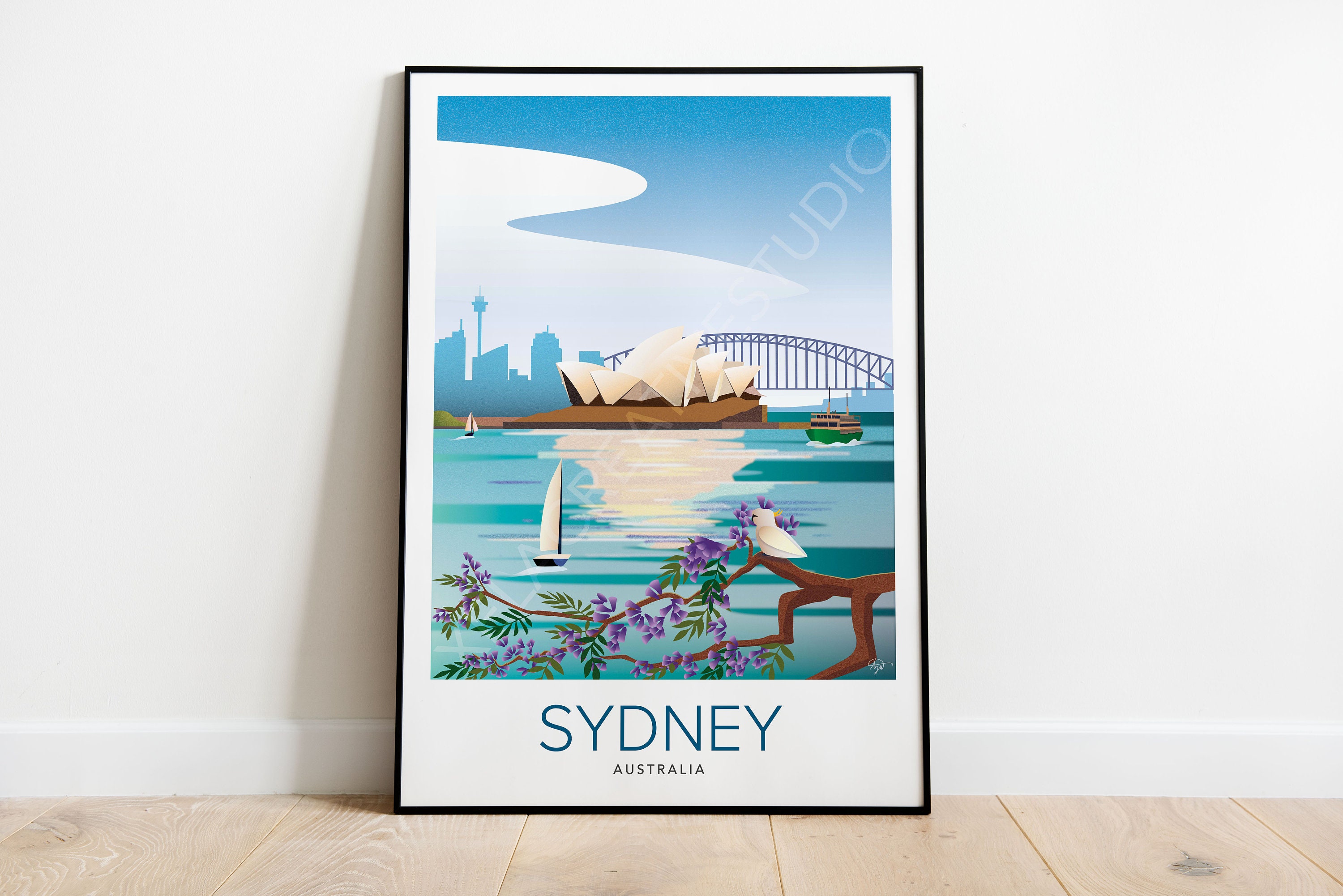 Sydney City Travel Poster Sydney Australia Landscape - Etsy