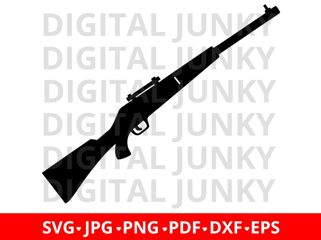 Mauser Rifle Gun Silhouette SVG, Hunting Rifle Clipart, Military Bolt ...