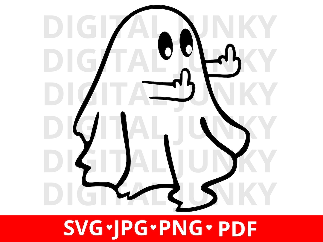 Ghost Middle Finger SVG, Middle Finger Ghost SVG, Halloween SVG, Cute ...