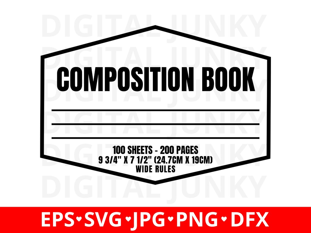 Composition Book Svg, Composition Notebook Png, Teacher Gift Svg