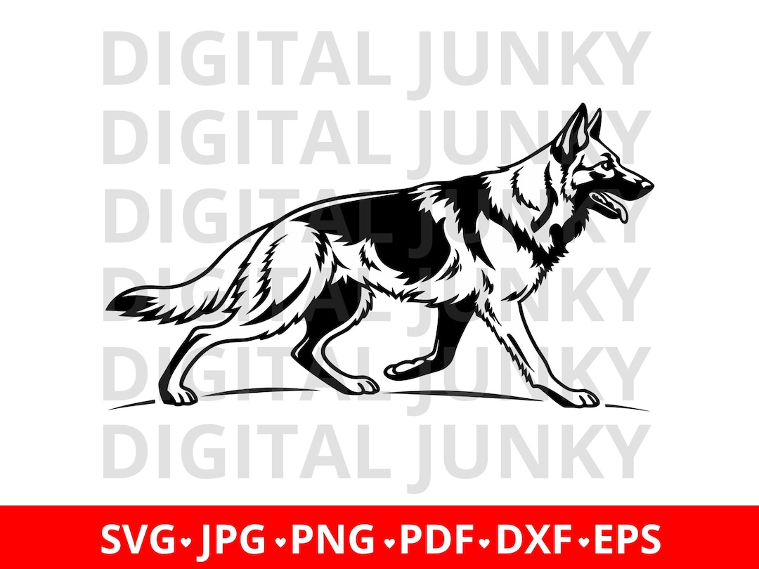 German Shepherd Head SVG, K-9 Police Dog SVG, German Shepherd Profile ...