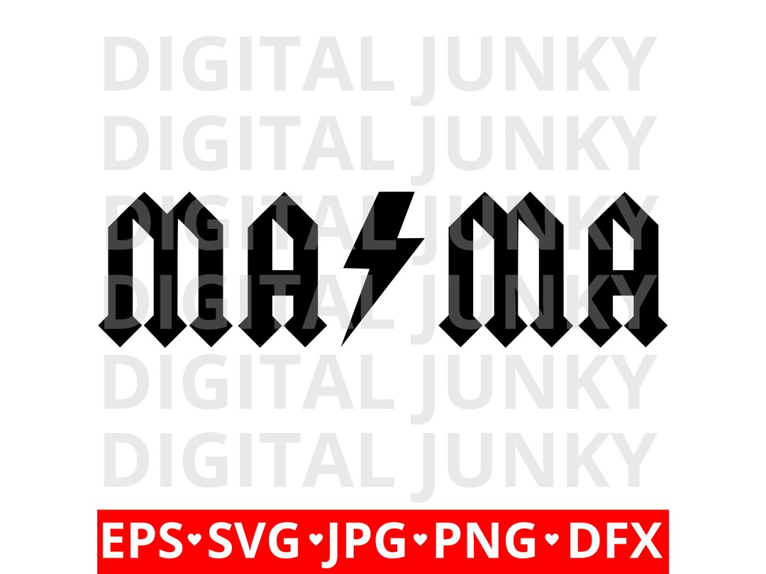Mama With Lightning Bolt SVG Rocker Mom SVG Mother's Day - Etsy