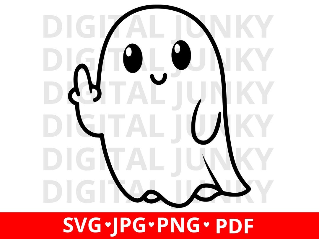 Ghost Middle Finger SVG, Middle Finger Ghost SVG, Halloween SVG, Cute ...