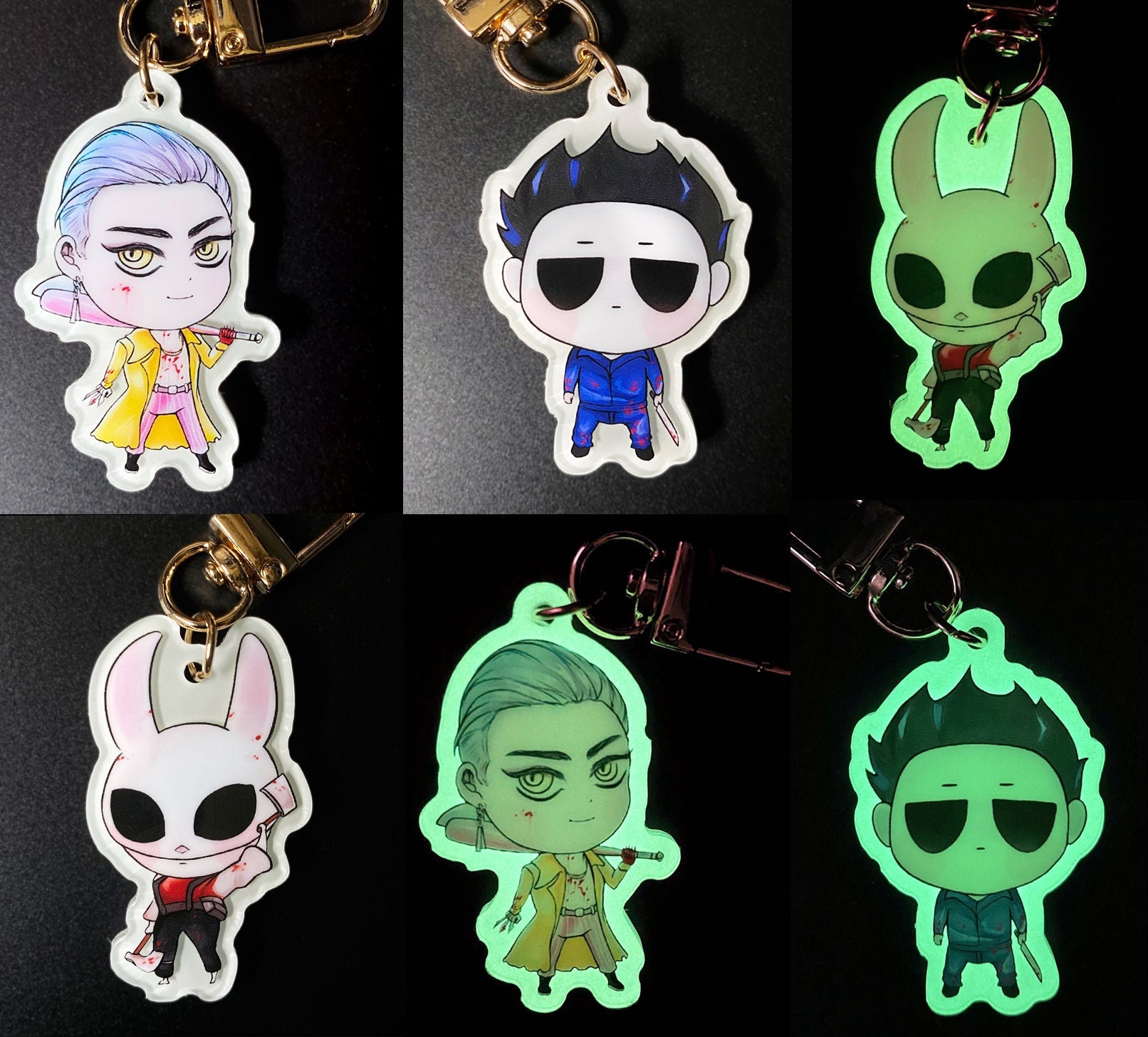 DBD Dead by Daylight Cute Spooky Glow in the Dark Keychains - Etsy