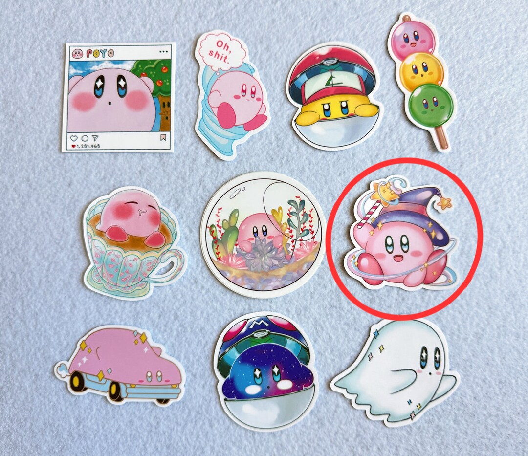 Kirby Vinyl Matte Waterproof Die Cut Stickers (individual & Full Set ...