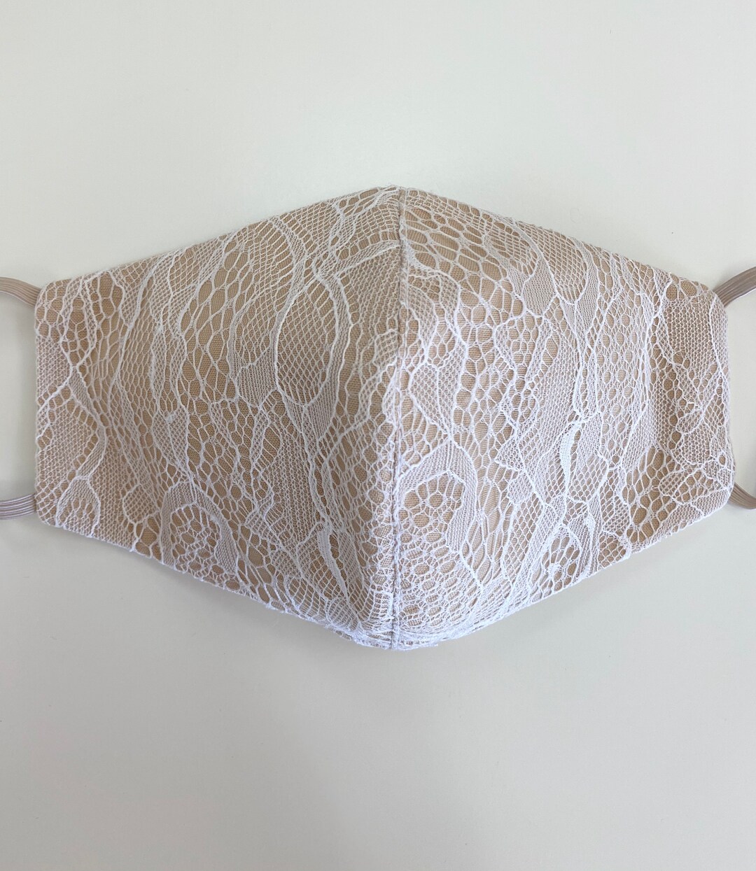 CHAMPAGNE Made in USA, Lace Mask, Reusable Mask, Adjustable Mask, Mask ...