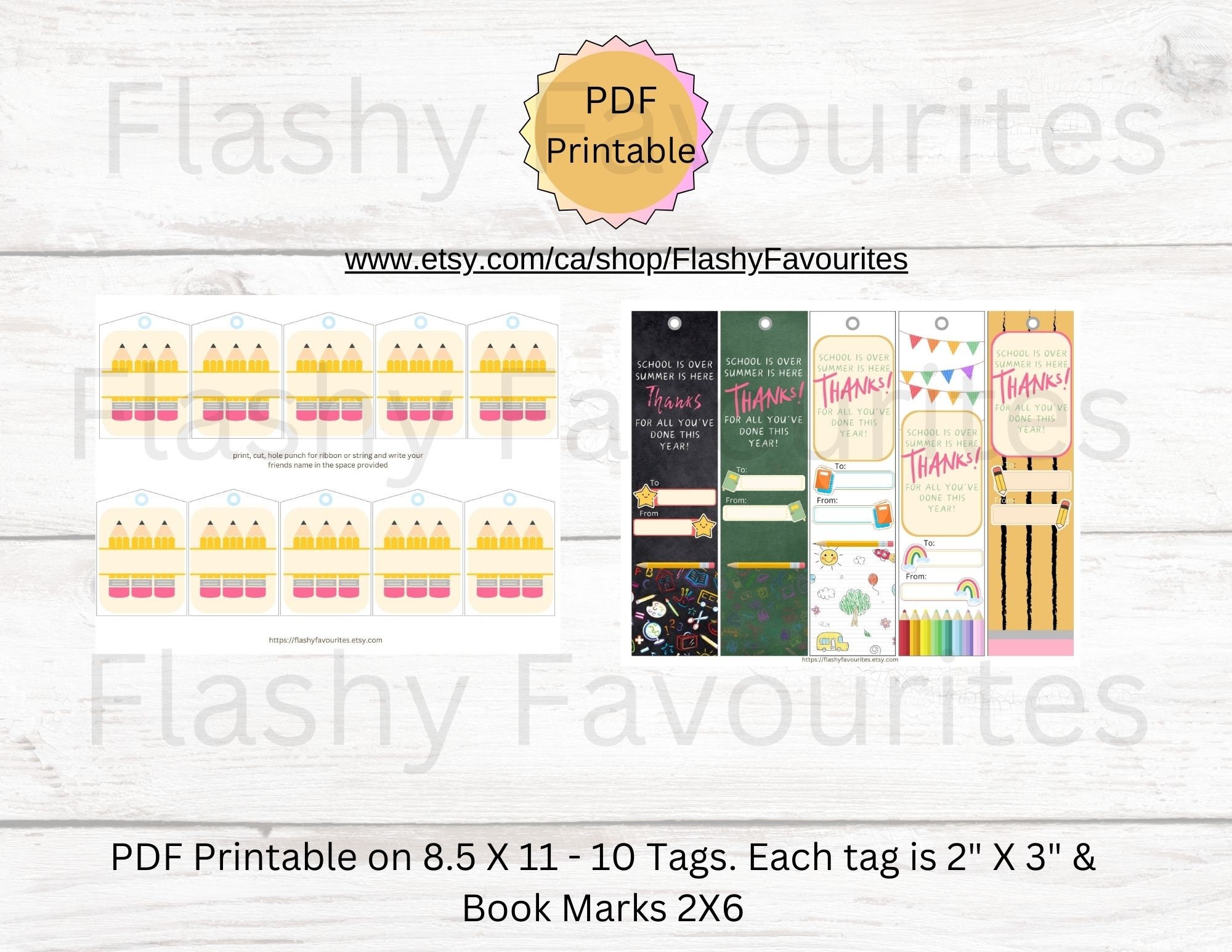 School Gift Tags. Bookmarks Gift Tags. Printable PDF. Instant Download ...