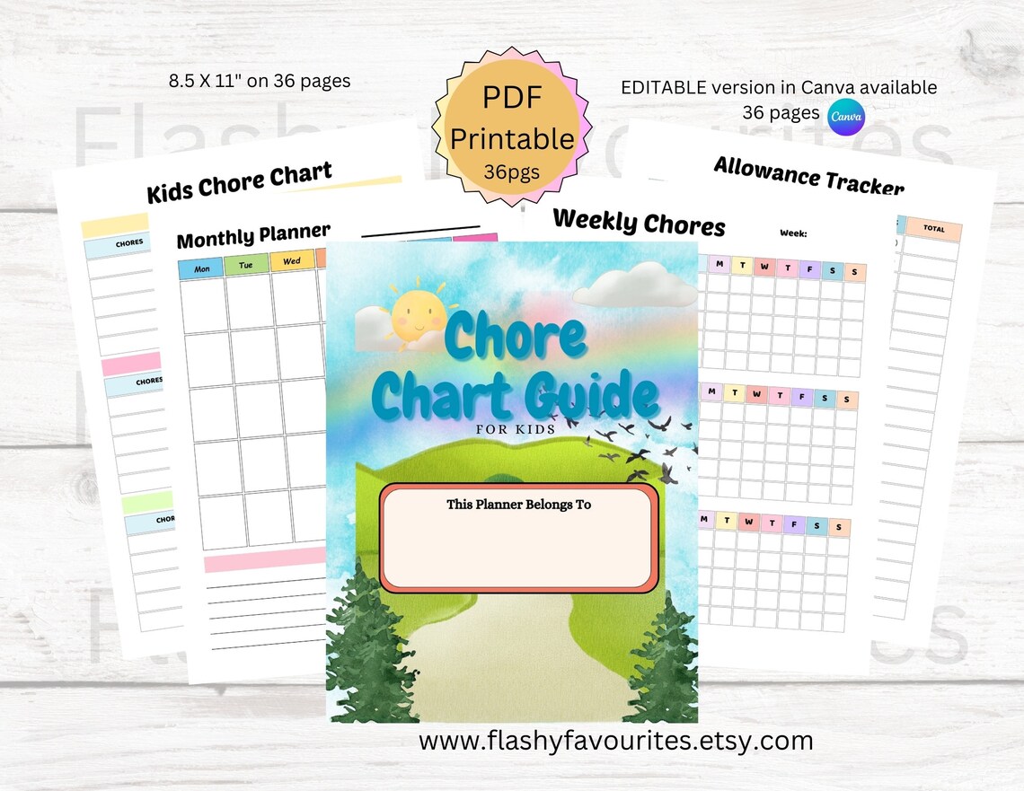 Kids Chore Chart Printable Chore Chart for Kids Responsibility Chart ...