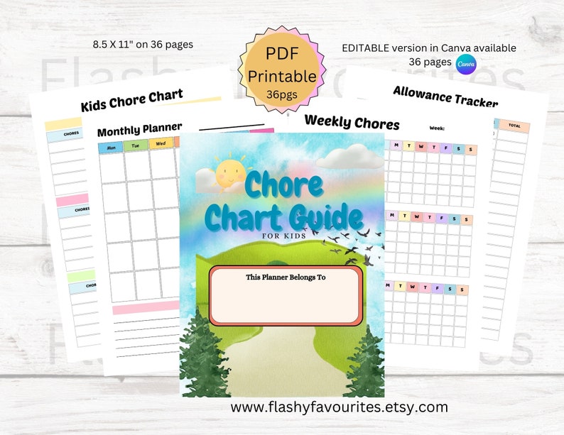 Kids Chore Chart Printable Chore Chart for Kids Responsibility Chart ...