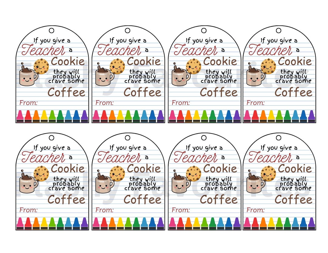 Teacher Gift Tag | 8 Printable | Thank You Tag | School Gift | End of ...