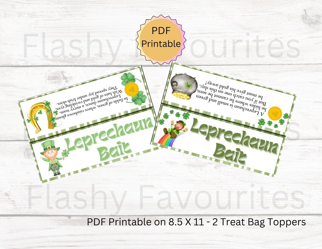 Leprechaun Treat Bag Topper. Treat Bag Topper. Printable Bag Topper for ...