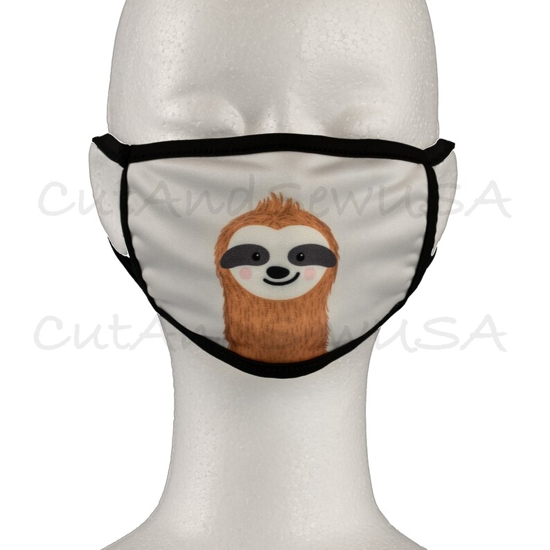 IN STOCK Sloth Mask Kids Size Washable Reversible Cute 2 Ply - Etsy