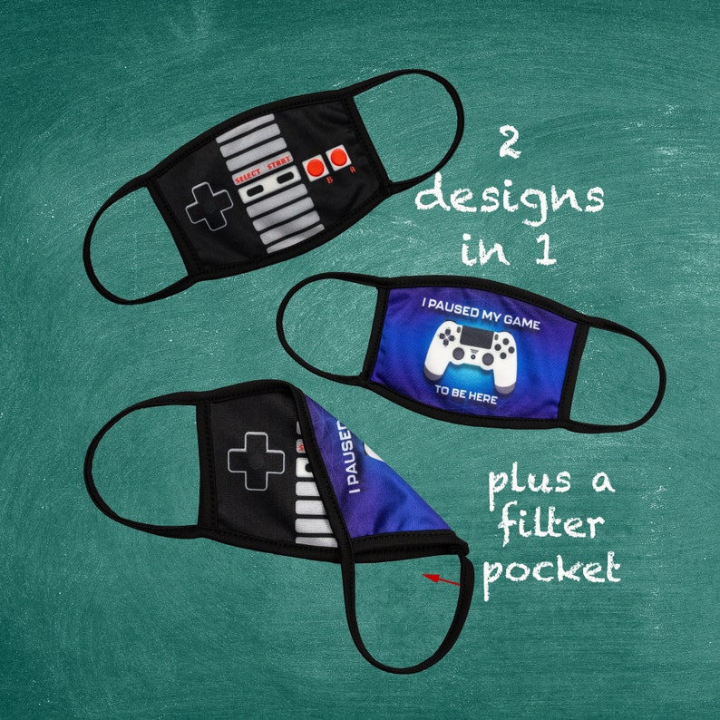 Kids Nintendo Face Mask Kids Video Game Mask Reversible2 - Etsy