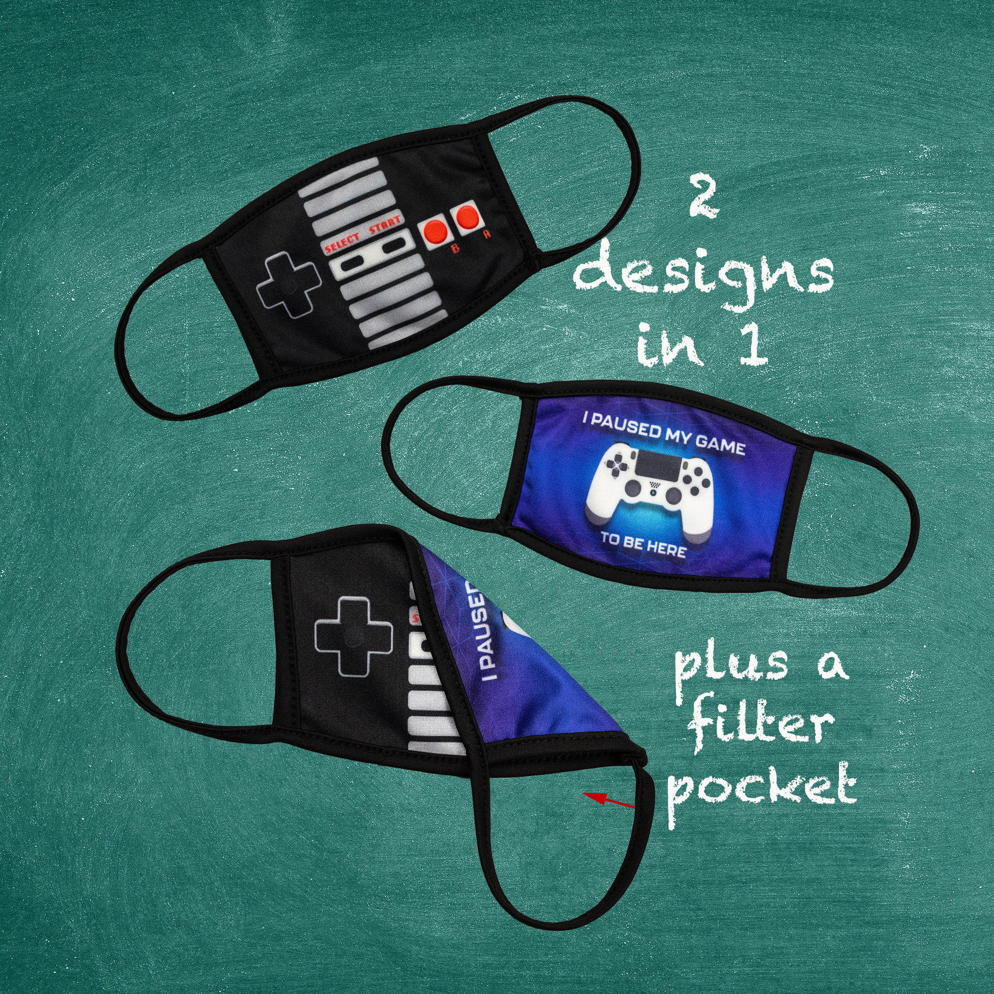 Kids Nintendo Face Mask Kids Video Game Mask Reversible2 - Etsy