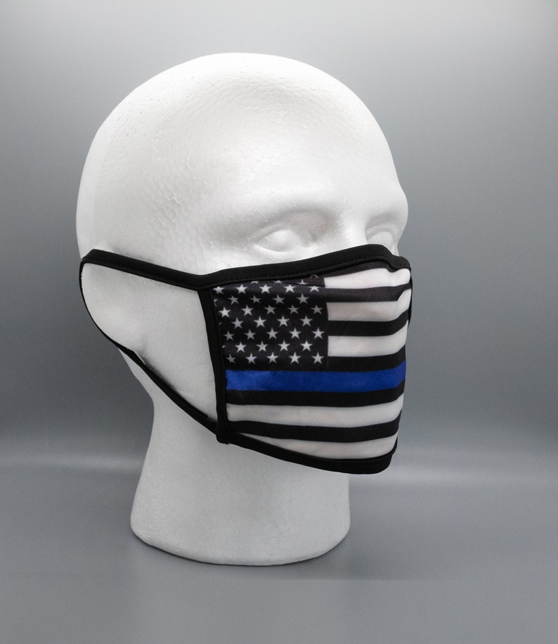 2 PACK! Blue Trump Mask, Thin Blue Line Mask, Red Trump Mask,us Flag ...