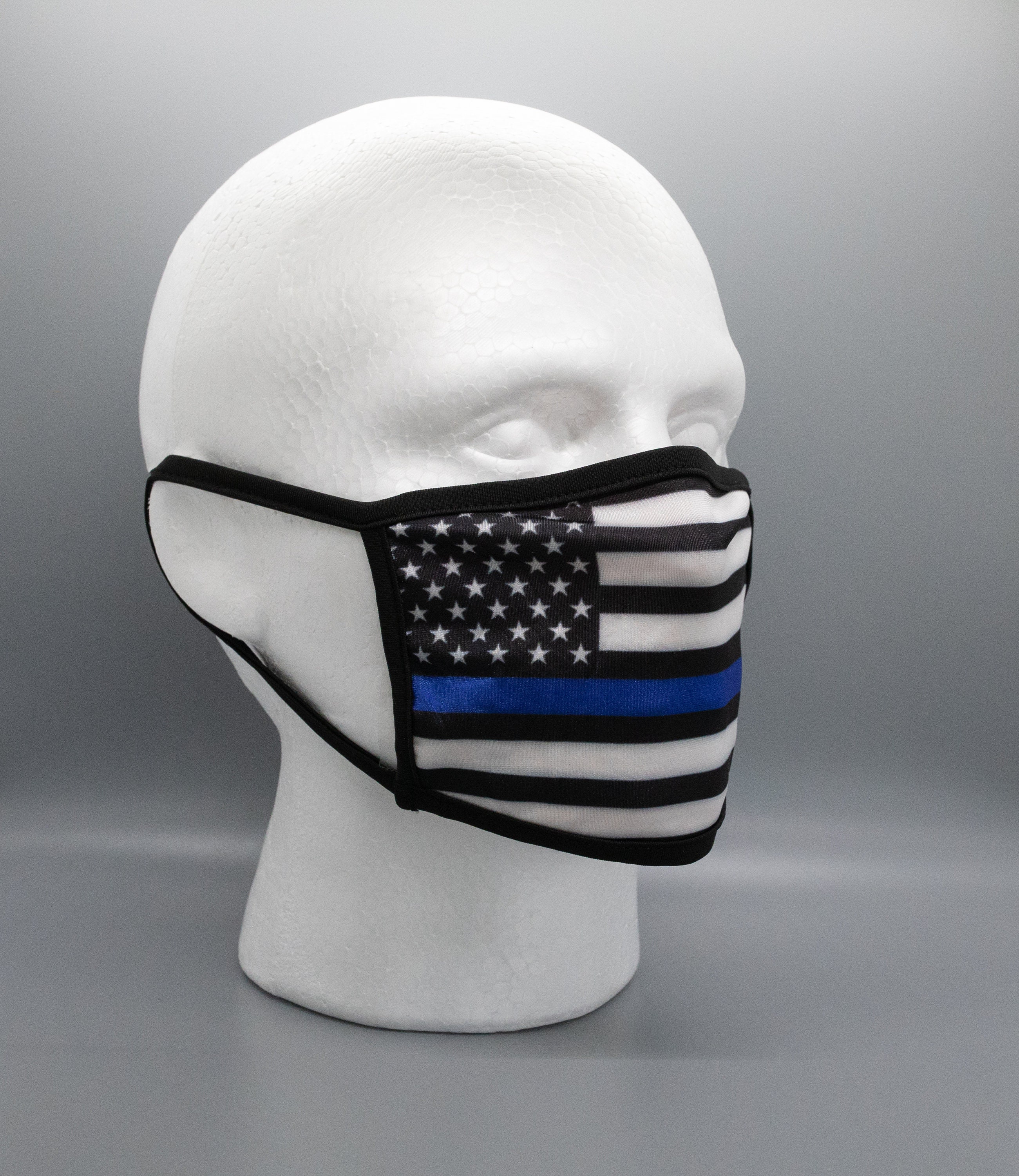 USA Flag Mask Thin Blue Line Face Mask 2 Layer Reversible - Etsy