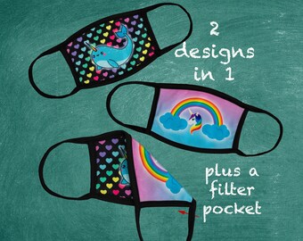 Narwhal Face Mask - Etsy