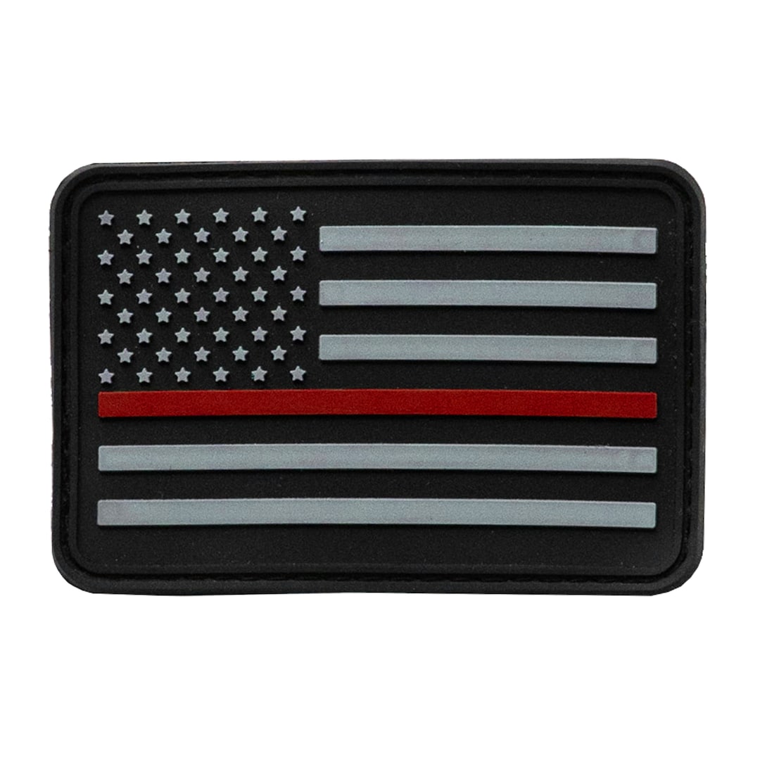 Thin Red Line Patch PVC Rubber W/ Velcro Hook and Loop Back - Etsy