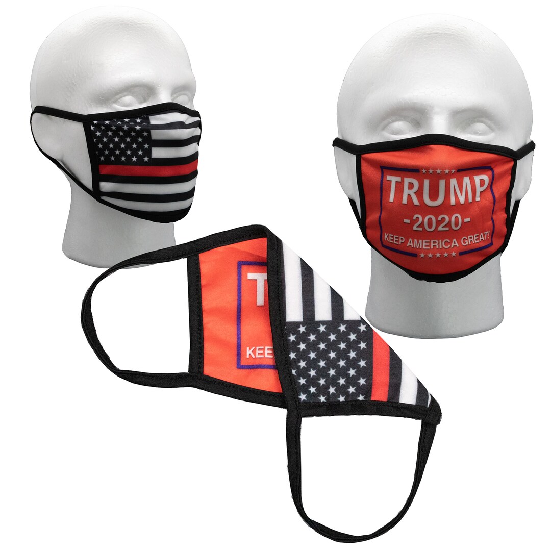 IN STOCK! Red Trump Mask, Thin Red Line Mask, 2 Layer Mask, Firefighter ...