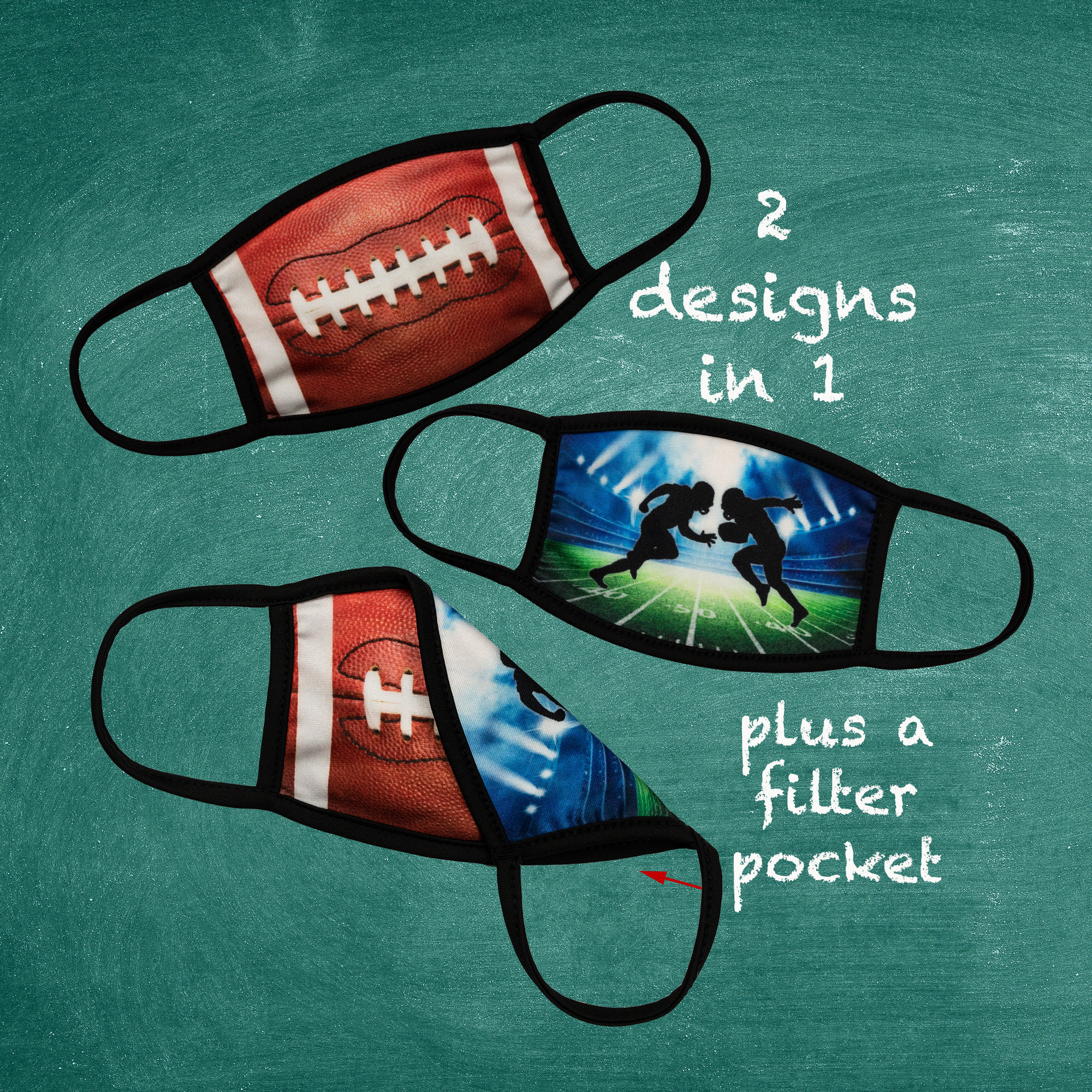 Football Kids Face Mask Kids Football Mask Reversible - Etsy