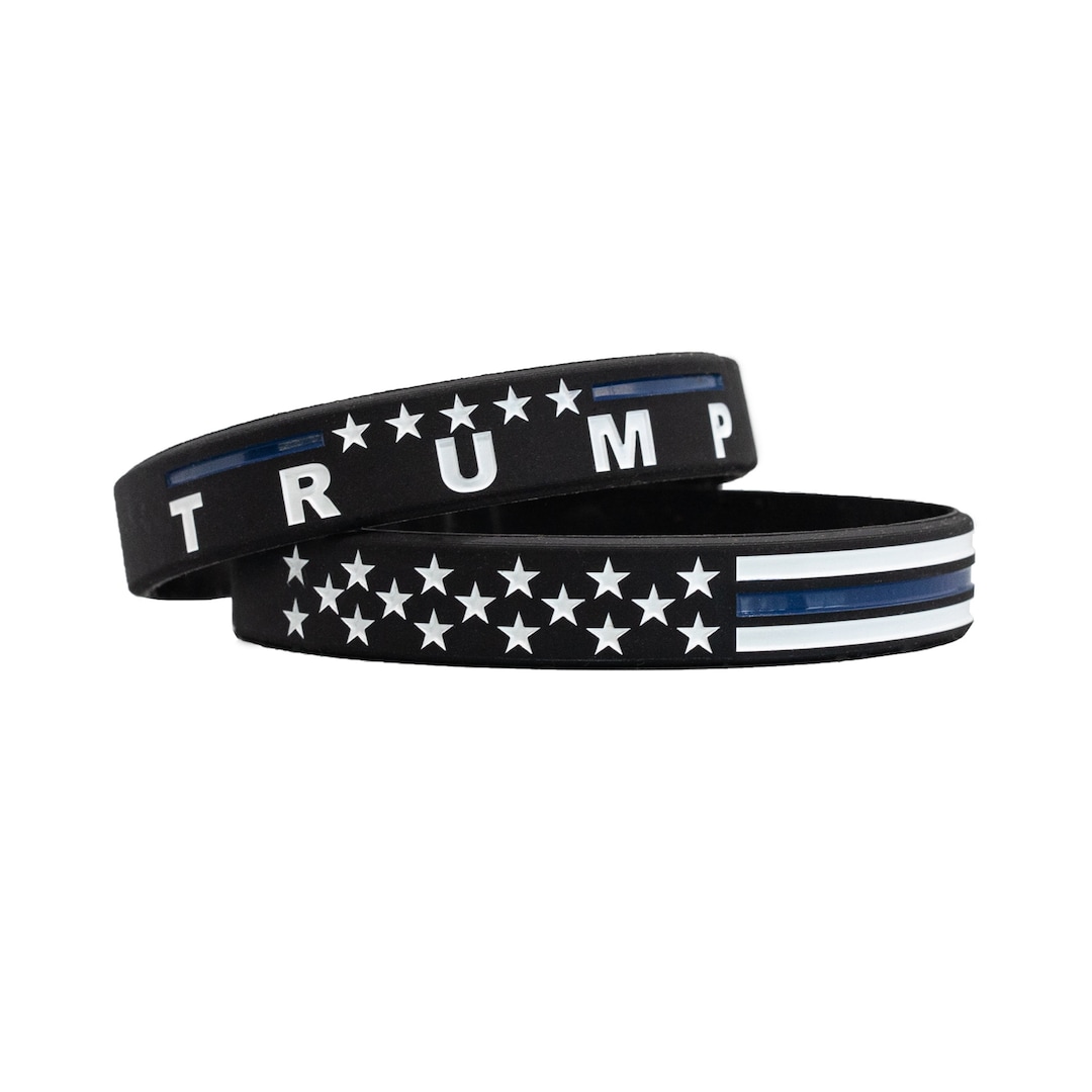 Donald Trump Wrist Band, Thin Blue Line Wristband, Trump Bracelet ...