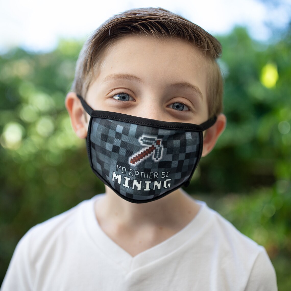 Minecraft Inspired Face Mask Creeper Mask Kids Reversible - Etsy