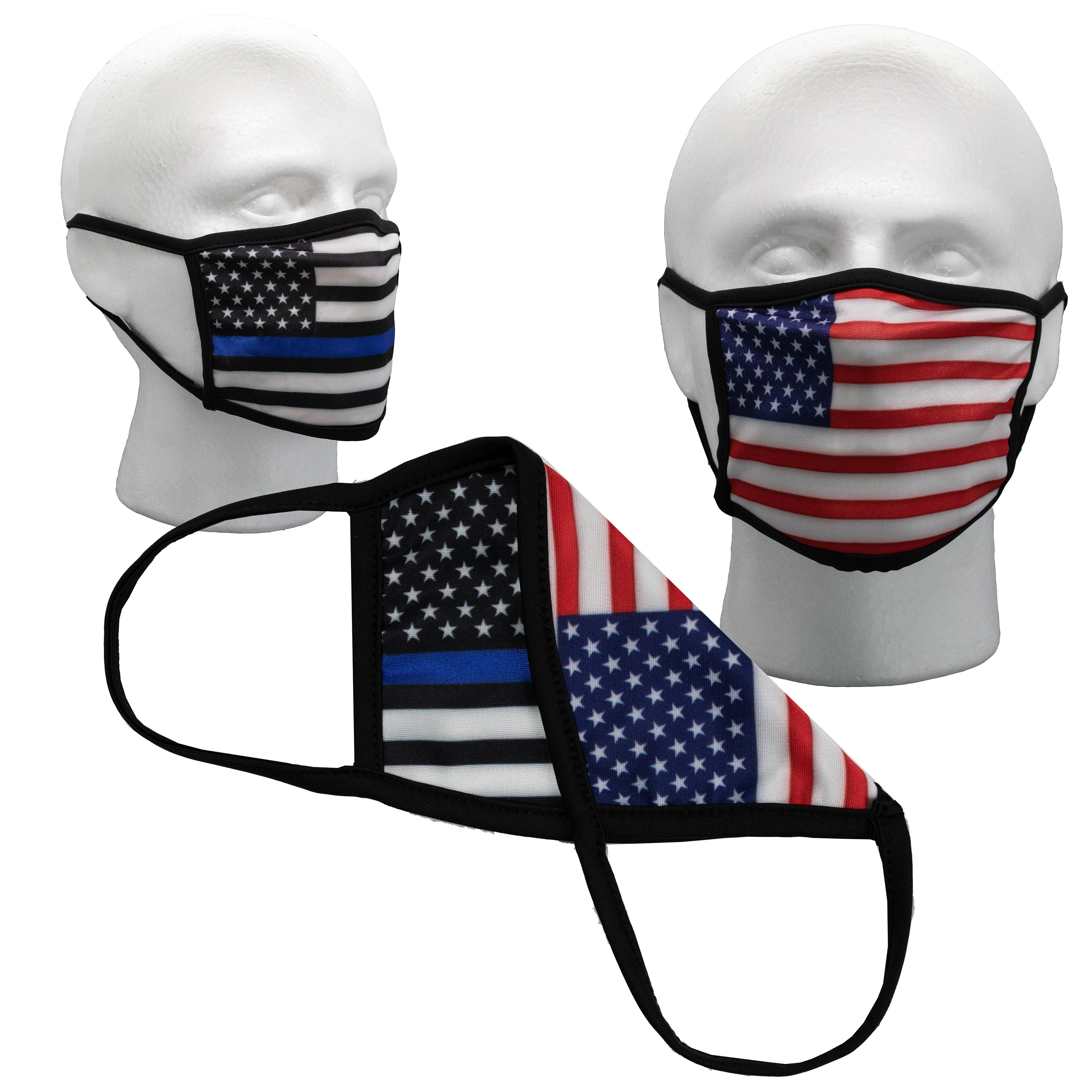USA Flag Mask Thin Blue Line Face Mask 2 Layer Reversible - Etsy
