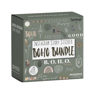 200 Instagram Story Stickers Boho Bundle | Lifestyle Boho Stickers ...