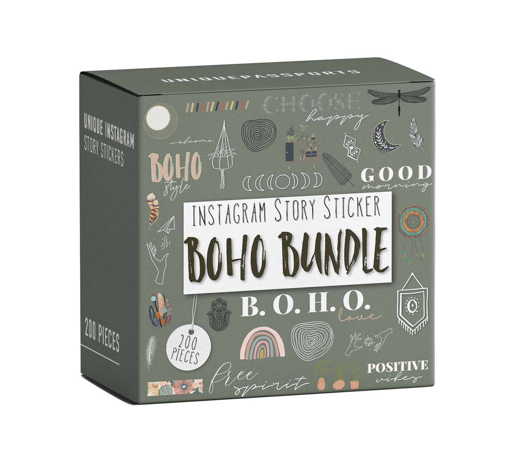 200 Instagram Story Stickers Boho Bundle | Lifestyle Boho Stickers ...