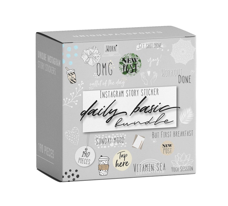 190 Instagram Story Stickers Daily Basic Bundle | Lifestyle Stickers | Everyday | Design ...