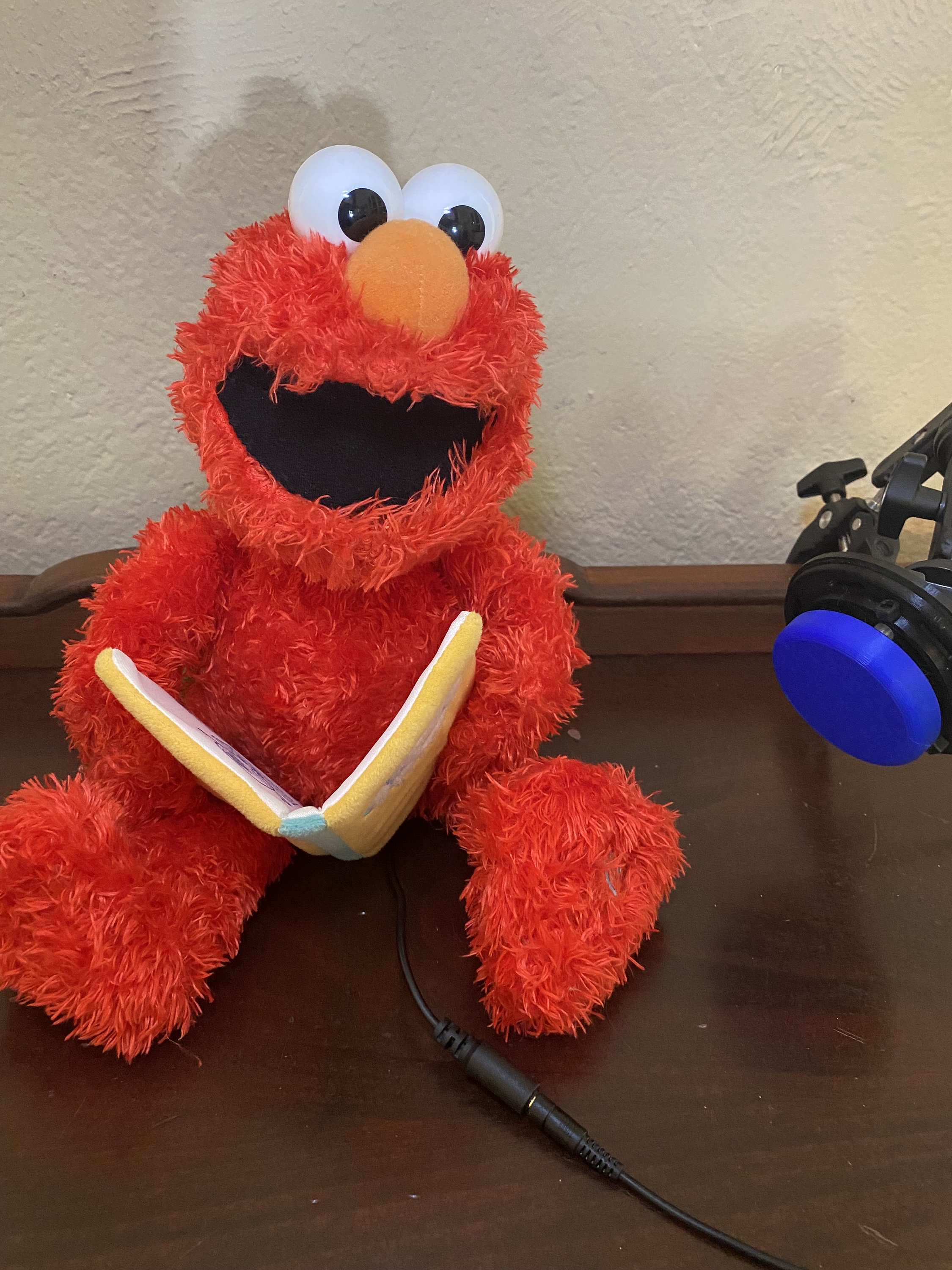 Switch-adapted Elmo Reading a Book Plush Stuffed Toy. Speech and ...