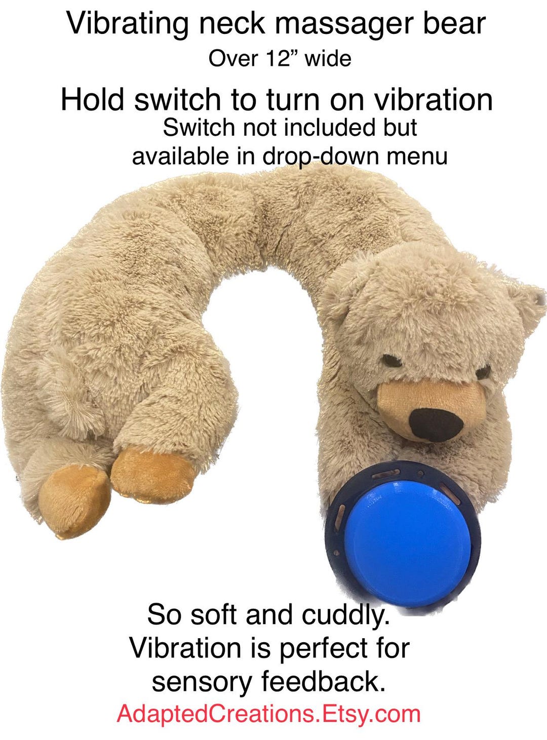 Switch Adapted Animated Plush Vibrating Neck Pillow Bear. Speech, OT ...