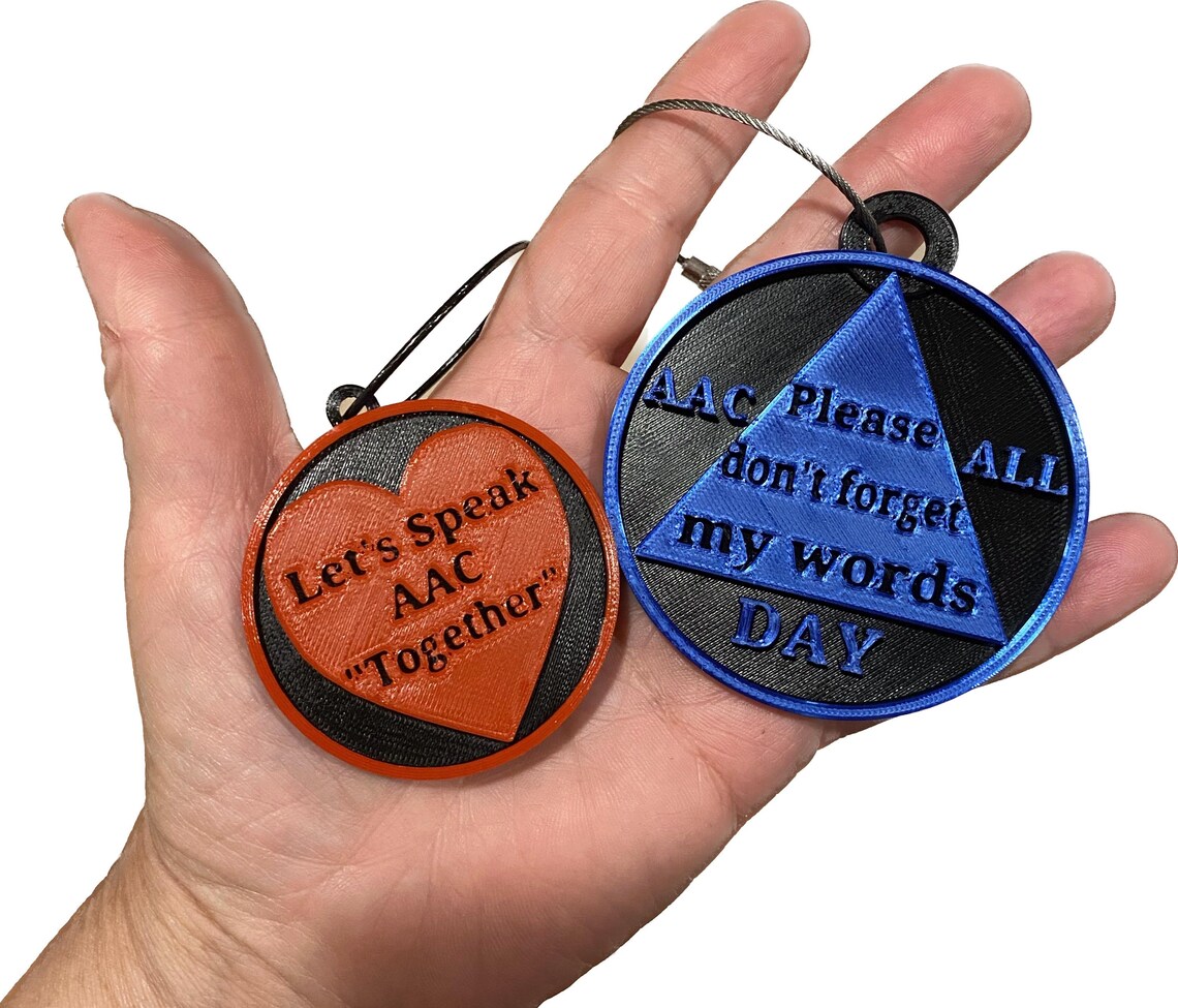 AAC Device Reminder Name Tag/keychain! Attach to Devices, Backpacks ...