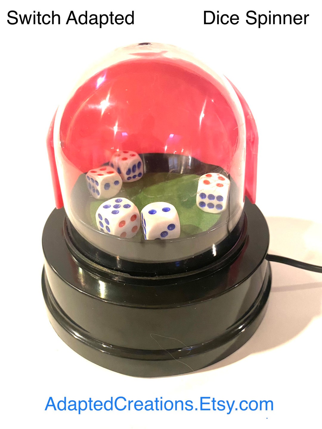 Switch Adapted Dice Spinner Toy! Removable Clear Cap With Dice Included ...