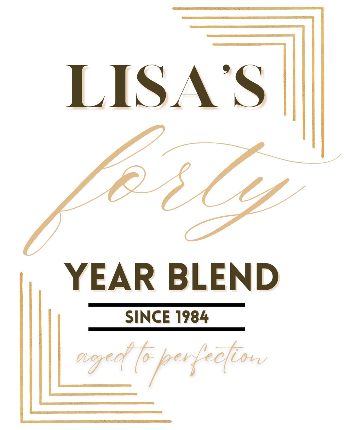 Custom 40th Birthday Wine Bottle Label, Forty Year Blend, Since 1984 ...