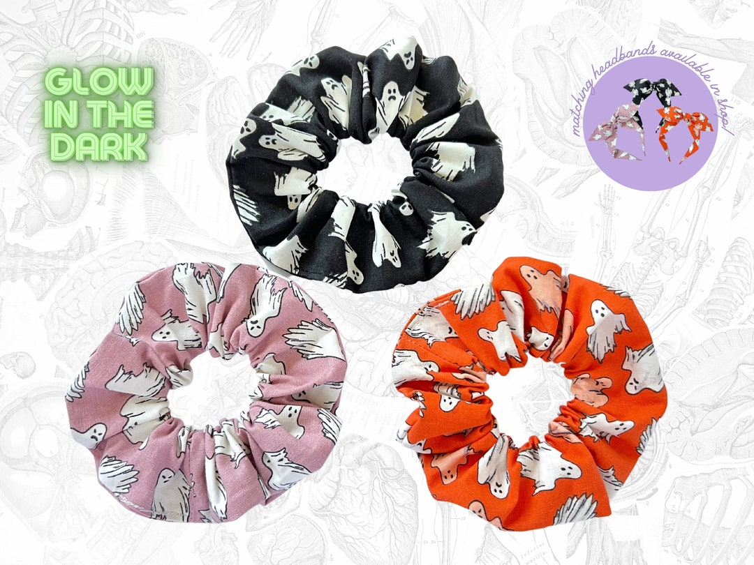 Ghost Scrunchie, Glow in the Dark Scrunchy, Fall Scrunchies, Halloween ...