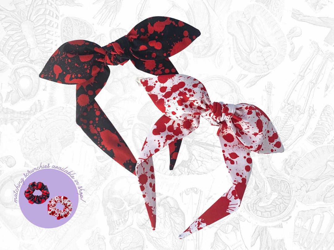 Halloween Blood Splatter Top Knot Headband Spooky Bowband, Gifts for ...