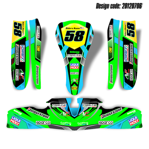 Karting Custom Kart Graphics Sticker Kit Designed and delivered Any ...