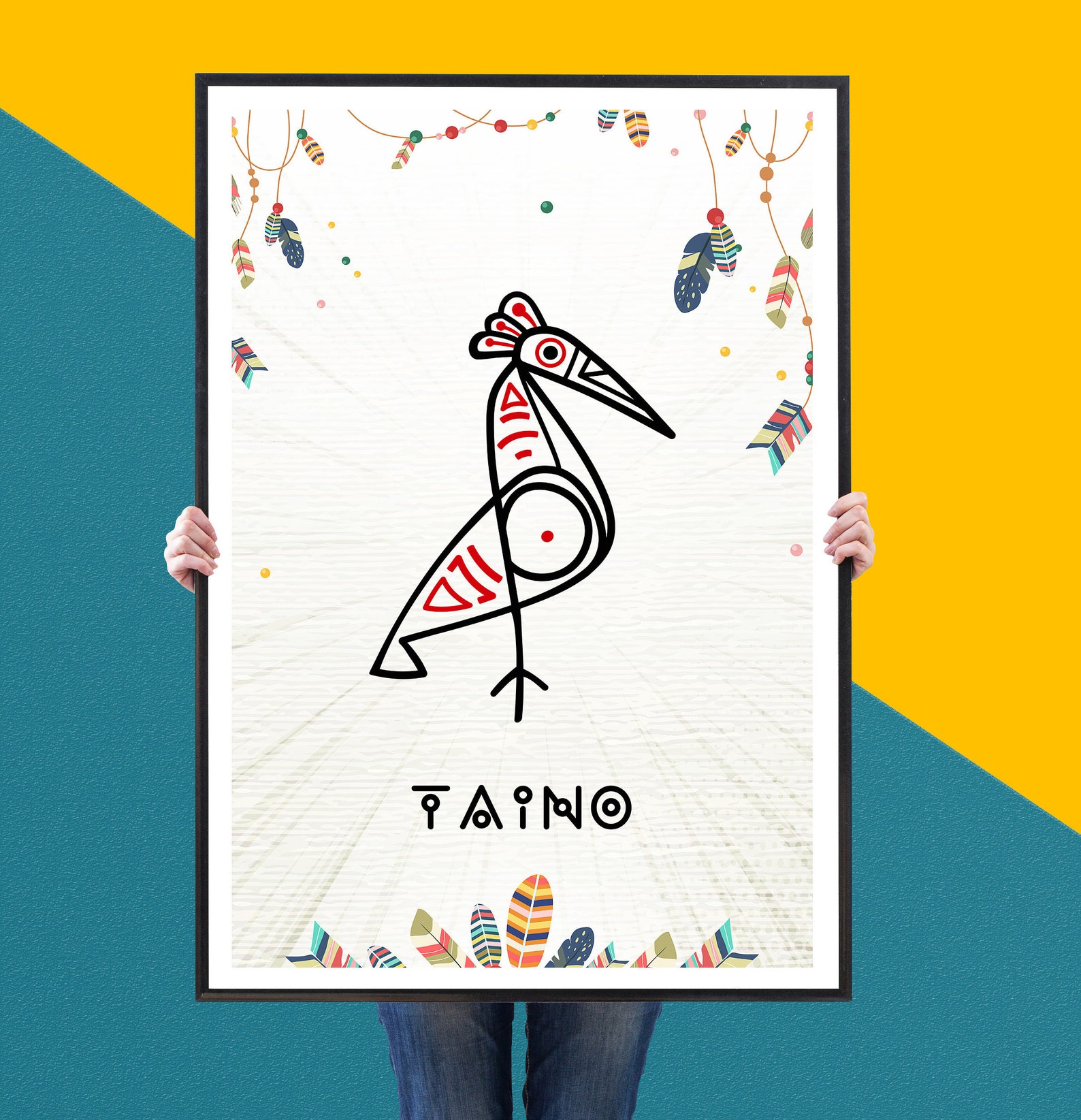 Buy Puerto Rico Wall Art, Taino Bird Symbol, Taino Bird Art, Taino ...