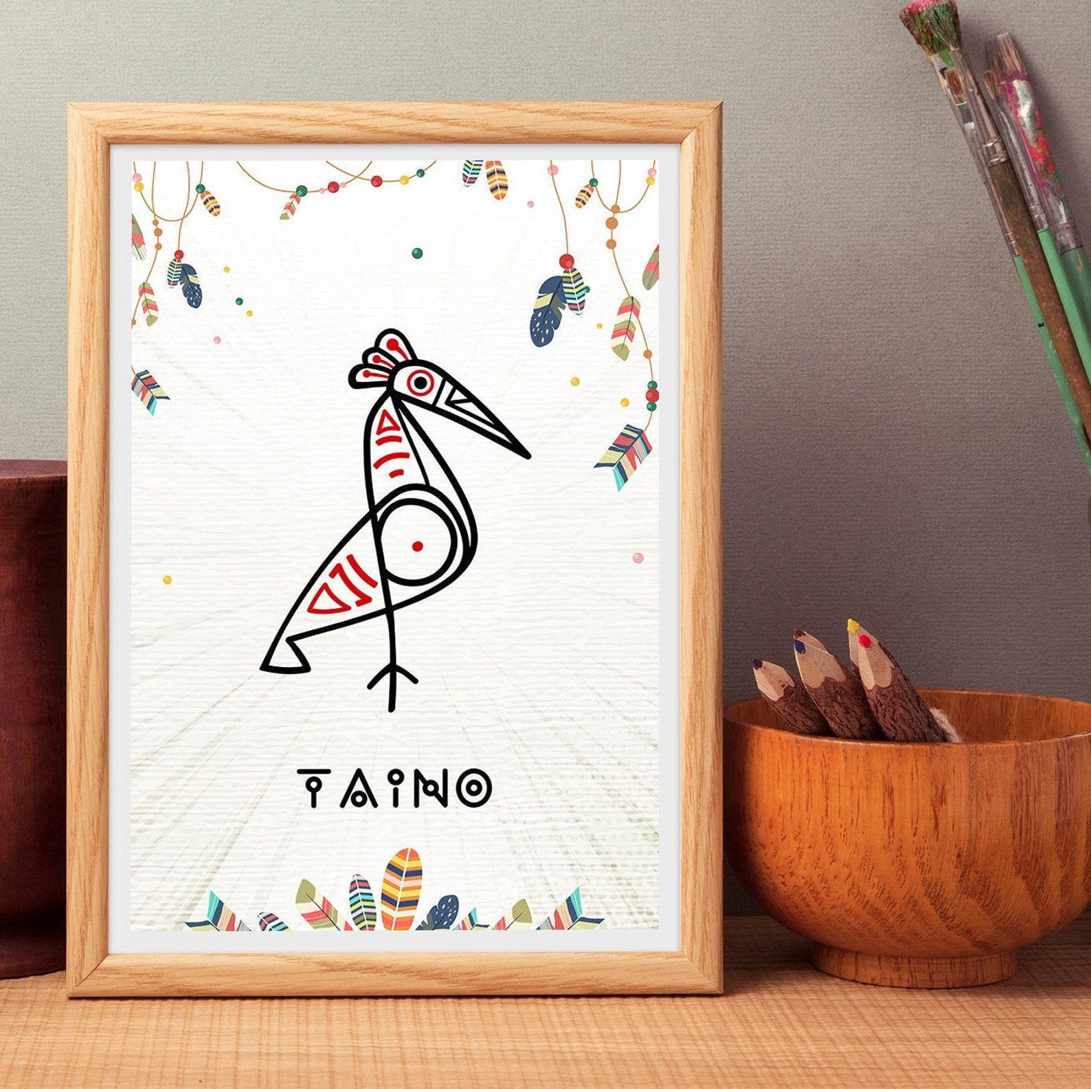 Buy Puerto Rico Wall Art, Taino Bird Symbol, Taino Bird Art, Taino ...