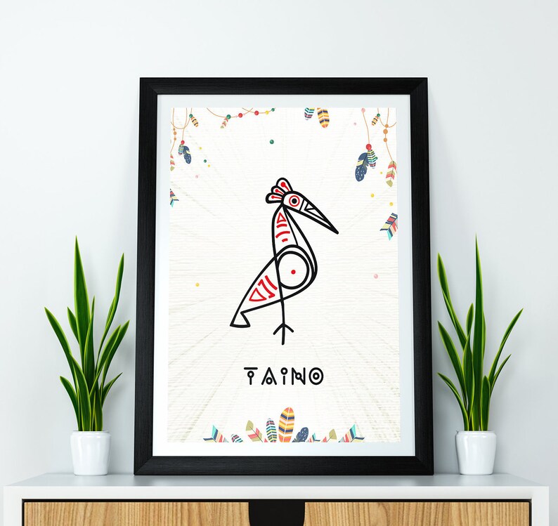 Buy Puerto Rico Wall Art, Taino Bird Symbol, Taino Bird Art, Taino ...