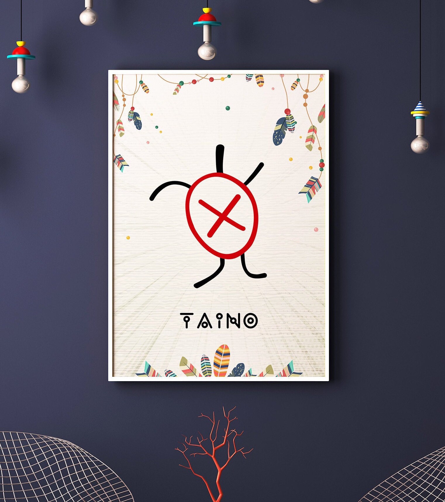 Puerto Rico Wall Art Taino Turtle Symbol Taino Wall Poster - Etsy