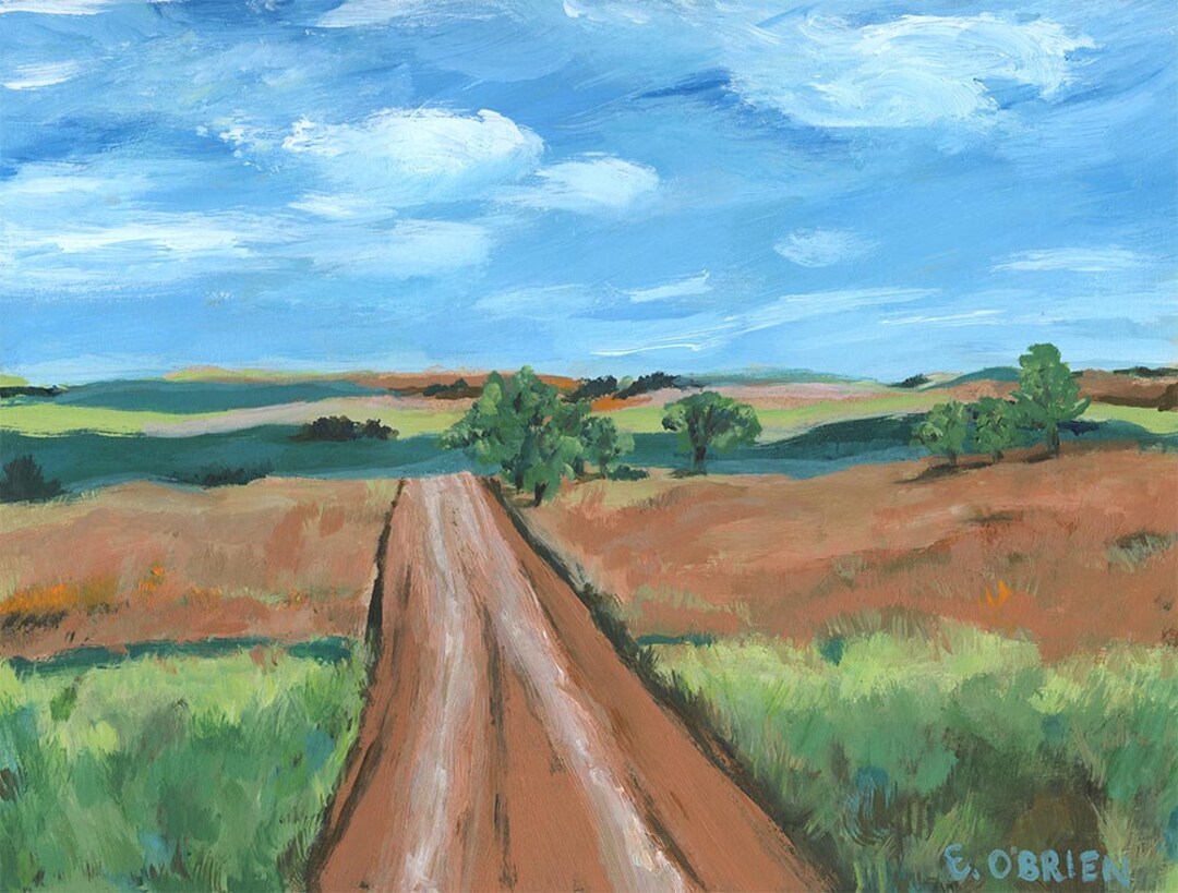 Long Road Art Print, Abstract Painting - Etsy